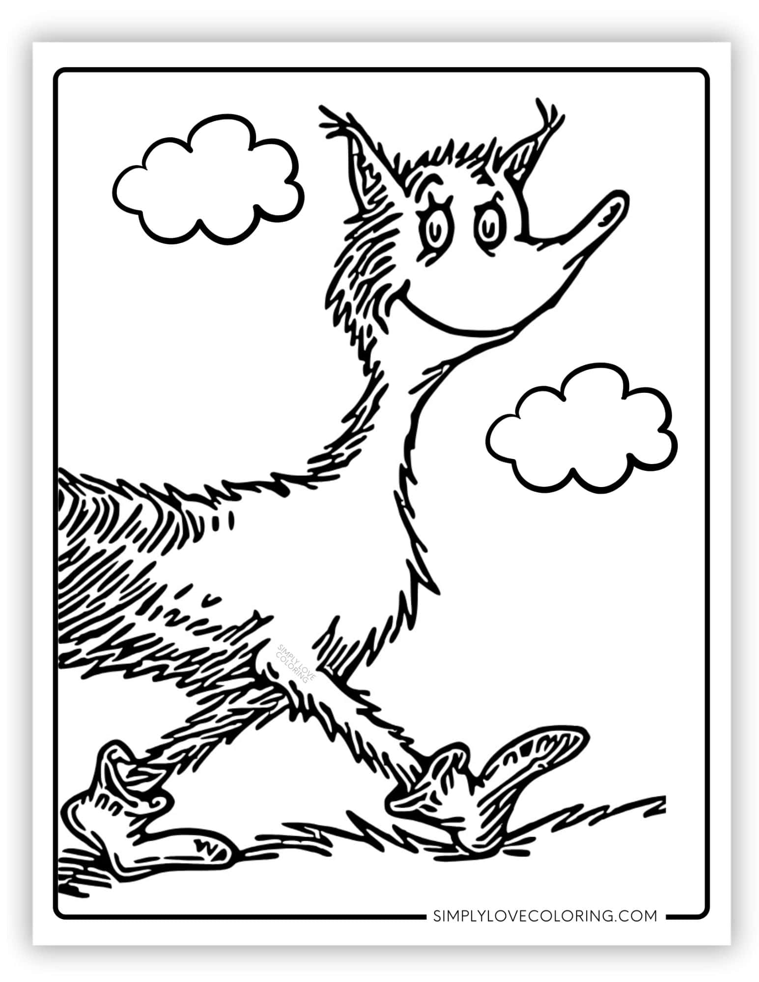 Fox in Sox Coloring Pages (Free PDF Printables) - Simply Love Coloring