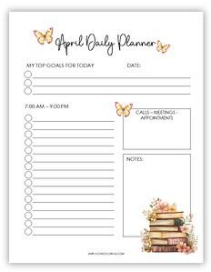 April Planner Printables (Free PDF Download) - Simply Love Coloring