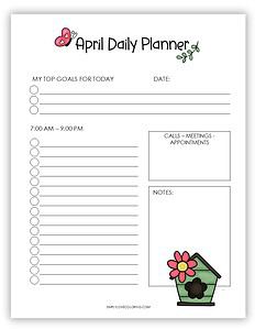 April Planner Printables (Free PDF Download) - Simply Love Coloring