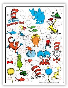 Dr. Seuss Scavenger Hunt (Free PDF Printable) - Simply Love Coloring