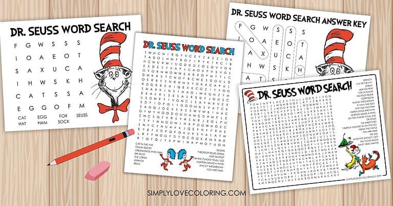 Dr. Seuss Word Search Printables (Free PDF Downloads) - Simply Love ...