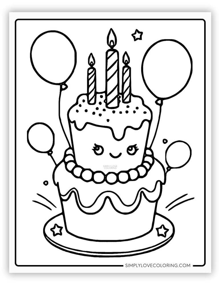 42 Happy Birthday Coloring Pages (Free PDF Printables) - Simply Love ...