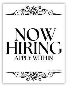 Now Hiring Sign Printable (Free PDF Downloads) - Simply Love Coloring