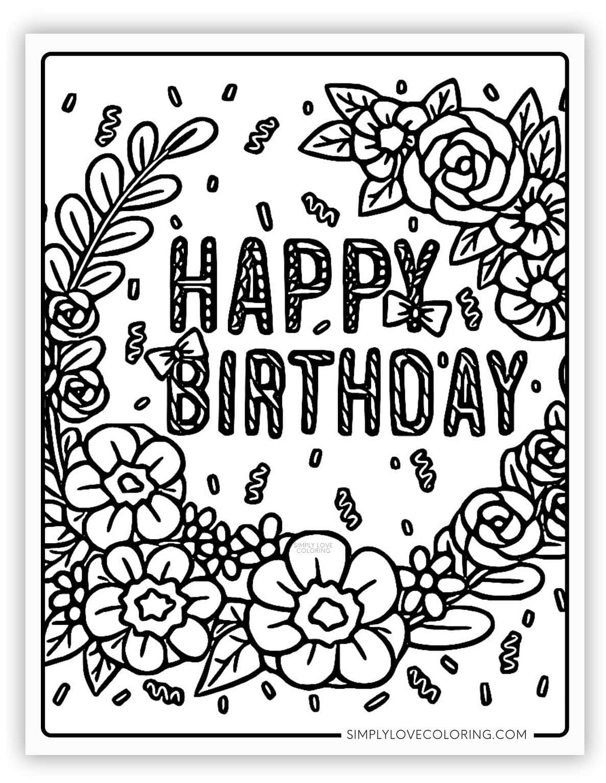 42 Happy Birthday Coloring Pages (Free PDF Printables) - Simply Love ...
