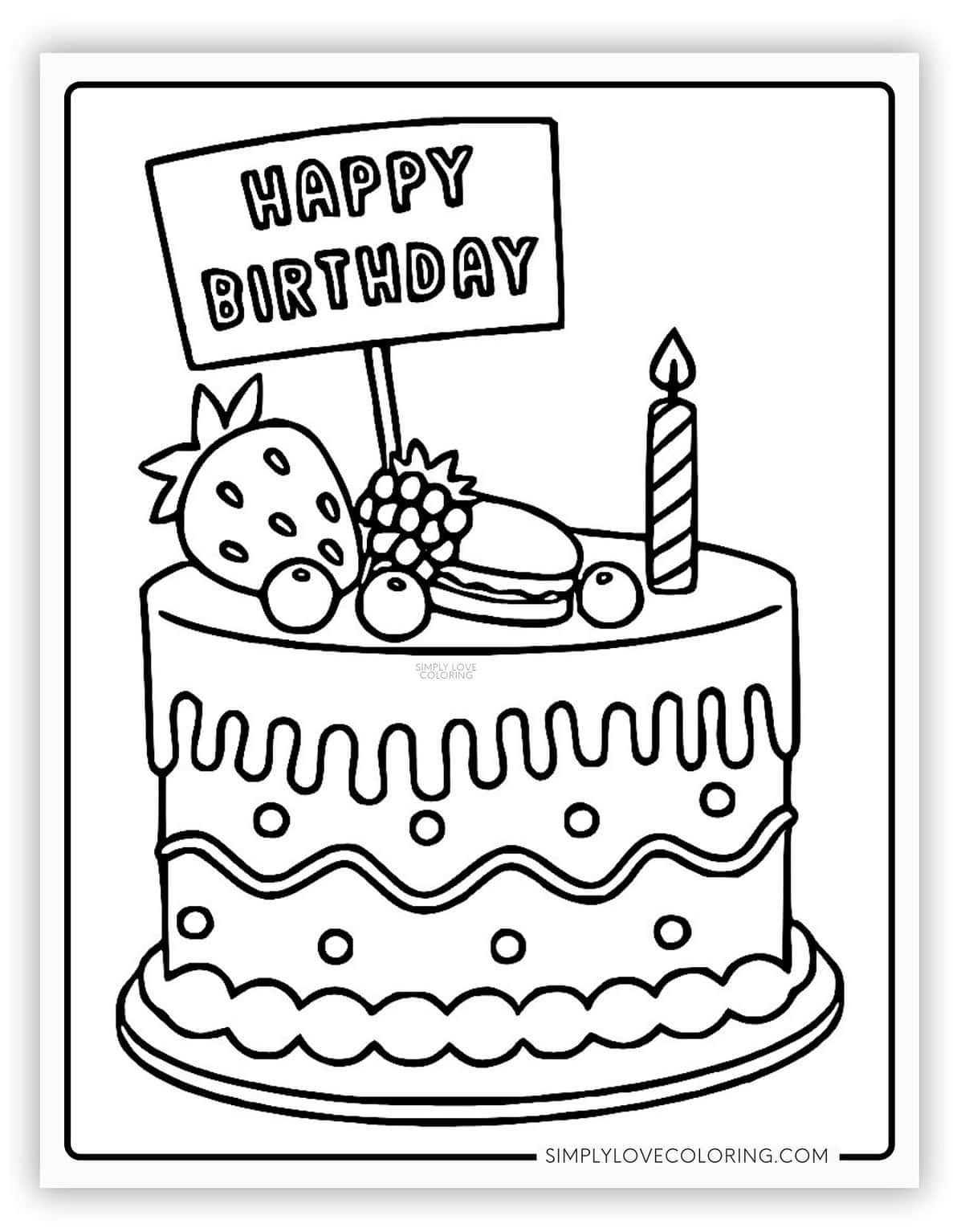 42 Happy Birthday Coloring Pages (Free PDF Printables) - Simply Love ...