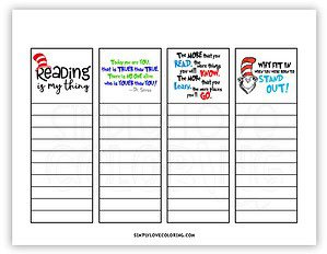 Dr. Seuss Bookmark Printables (Free PDF Downloads) - Simply Love Coloring