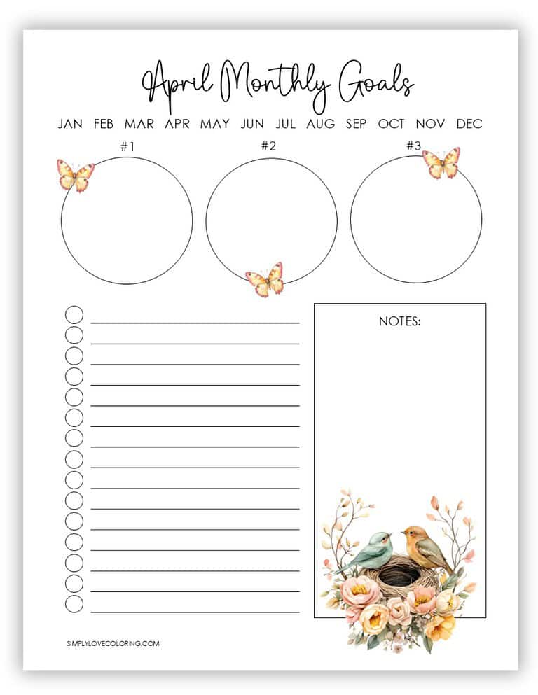 April Planner Printables (Free PDF Download) - Simply Love Coloring