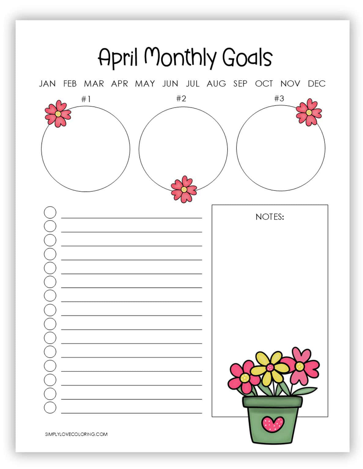 April Planner Printables (Free PDF Download) - Simply Love Coloring
