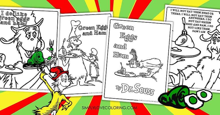 Dr. Seuss Bookmarks to Color (Free PDF Downloads) - Simply Love Coloring