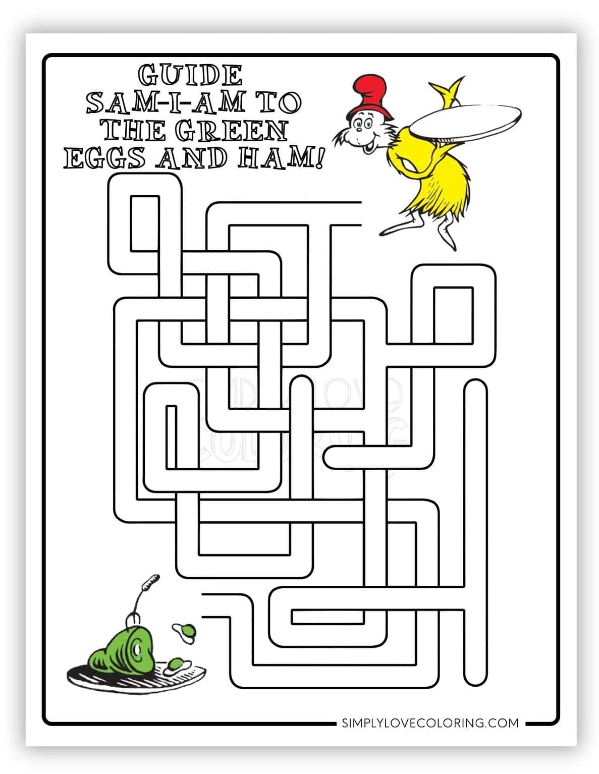 Dr. Seuss Maze Printables (Free PDF Downloads) - Simply Love Coloring