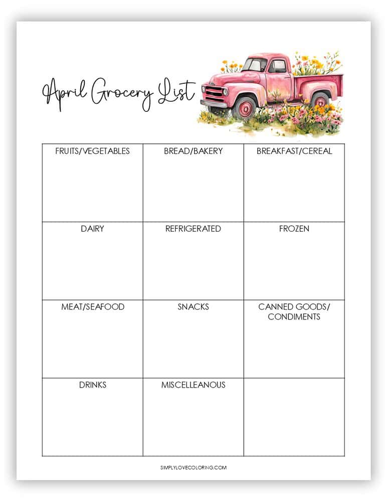 April Planner Printables (Free PDF Download) - Simply Love Coloring