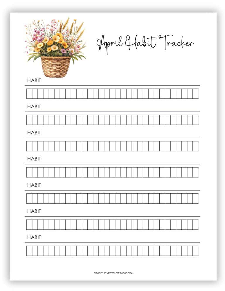 April Planner Printables (Free PDF Download) - Simply Love Coloring