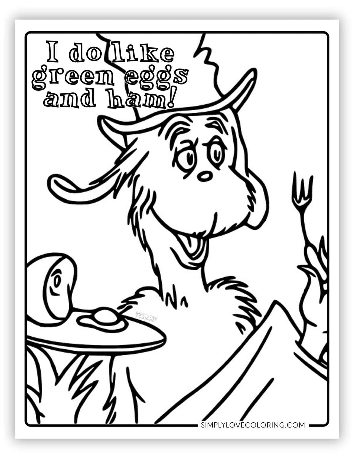 Green Eggs and Ham Coloring Pages (Free PDF Printables) - Simply Love ...
