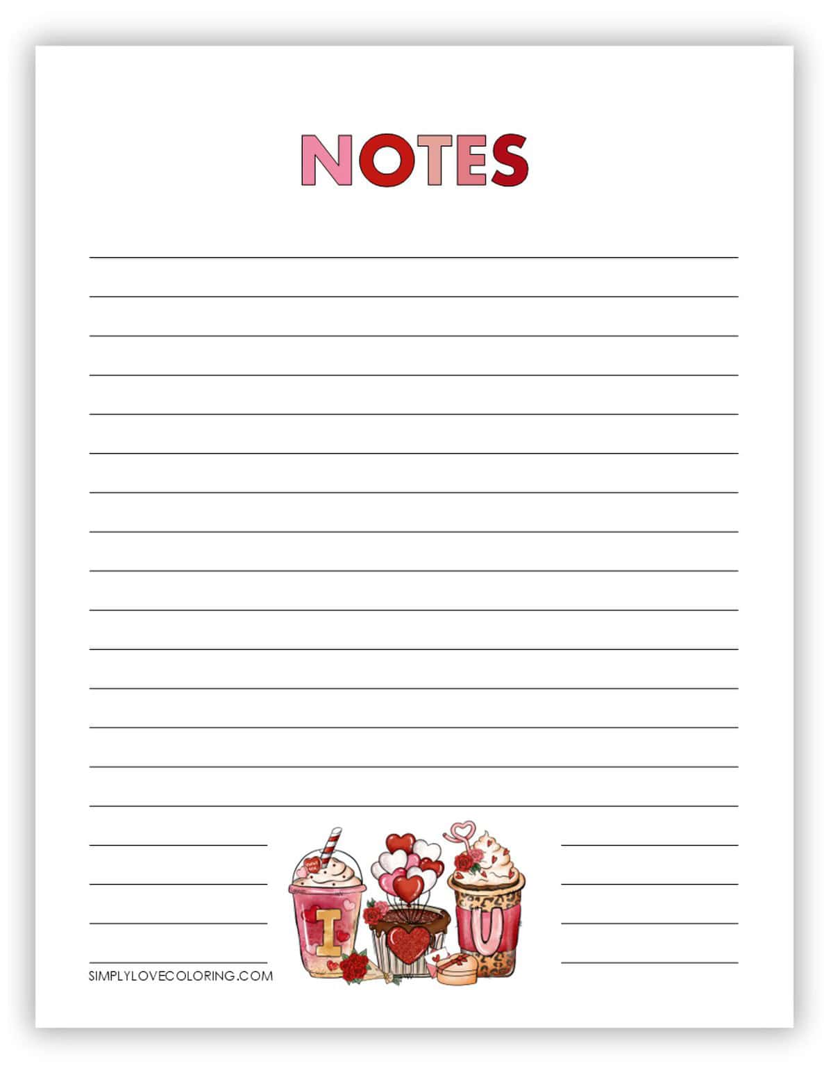 Valentine's Day Printable Note Pages (Free PDF Downloads) - Simply Love ...