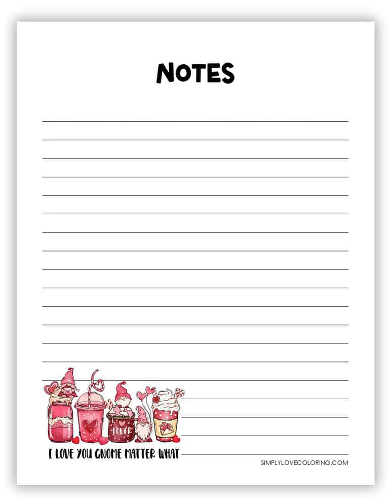 Valentine's Day Printable Note Pages (Free PDF Downloads) - Simply Love ...