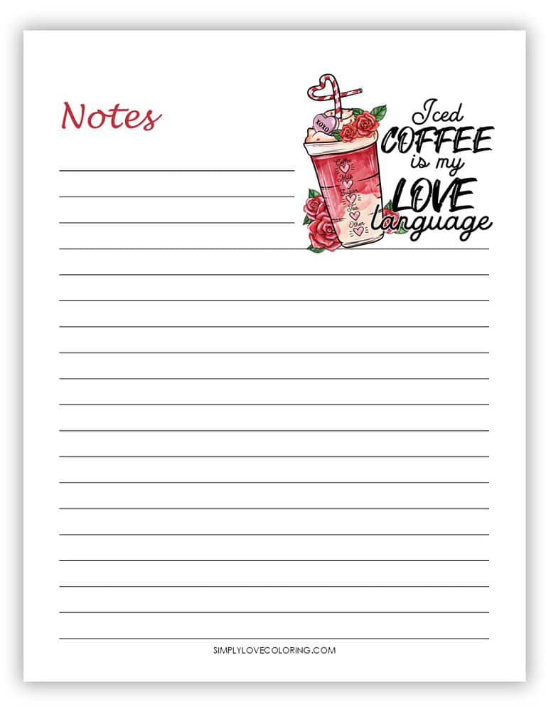 Valentine's Day Printable Note Pages (Free PDF Downloads) - Simply Love ...