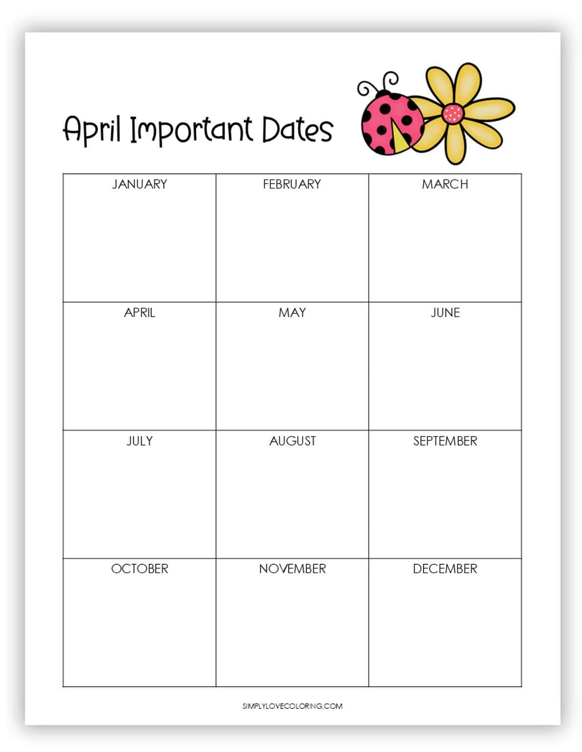 April Planner Printables (Free PDF Download) - Simply Love Coloring