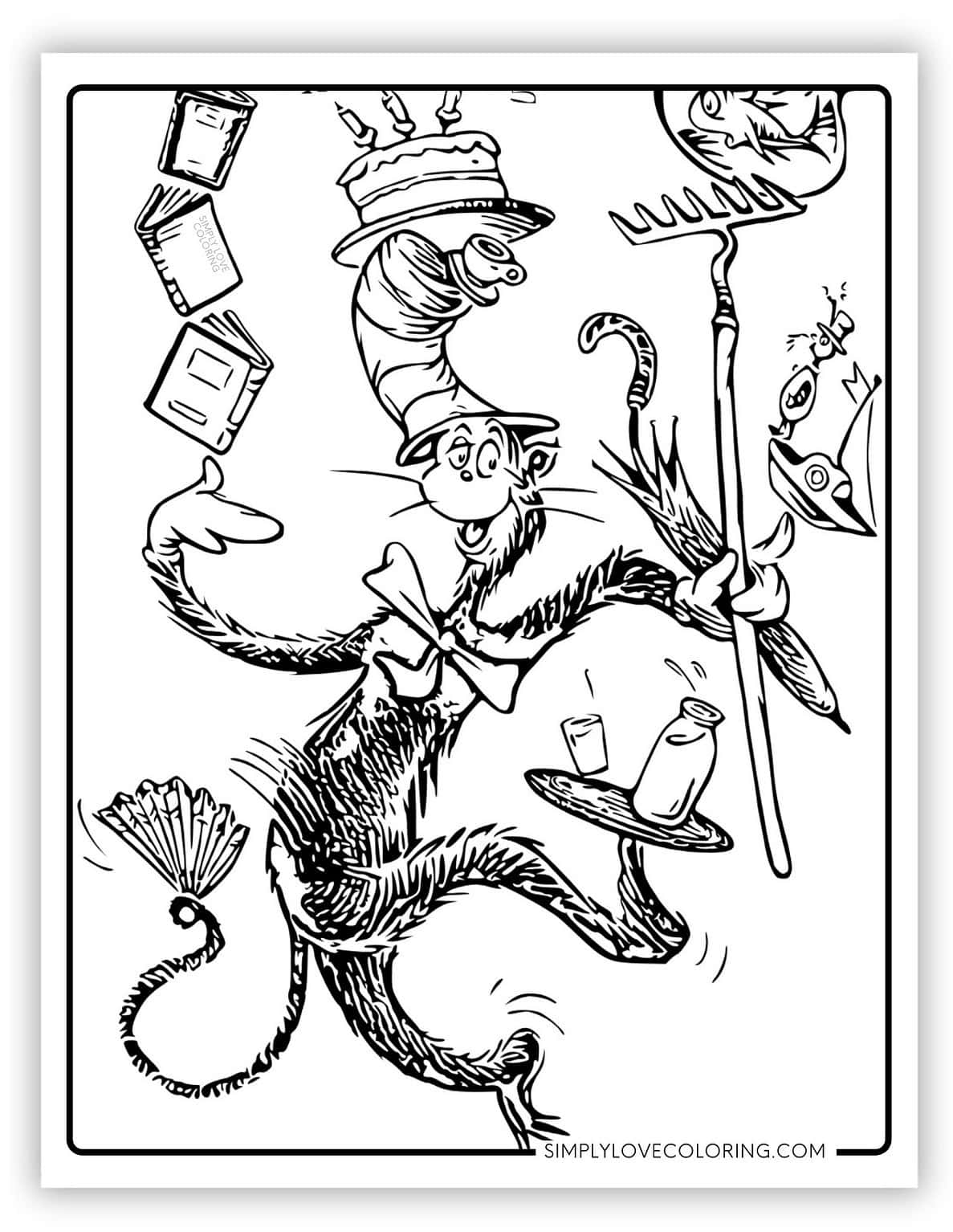 Cat in the Hat Coloring Pages (Free PDF Printables) - Simply Love Coloring