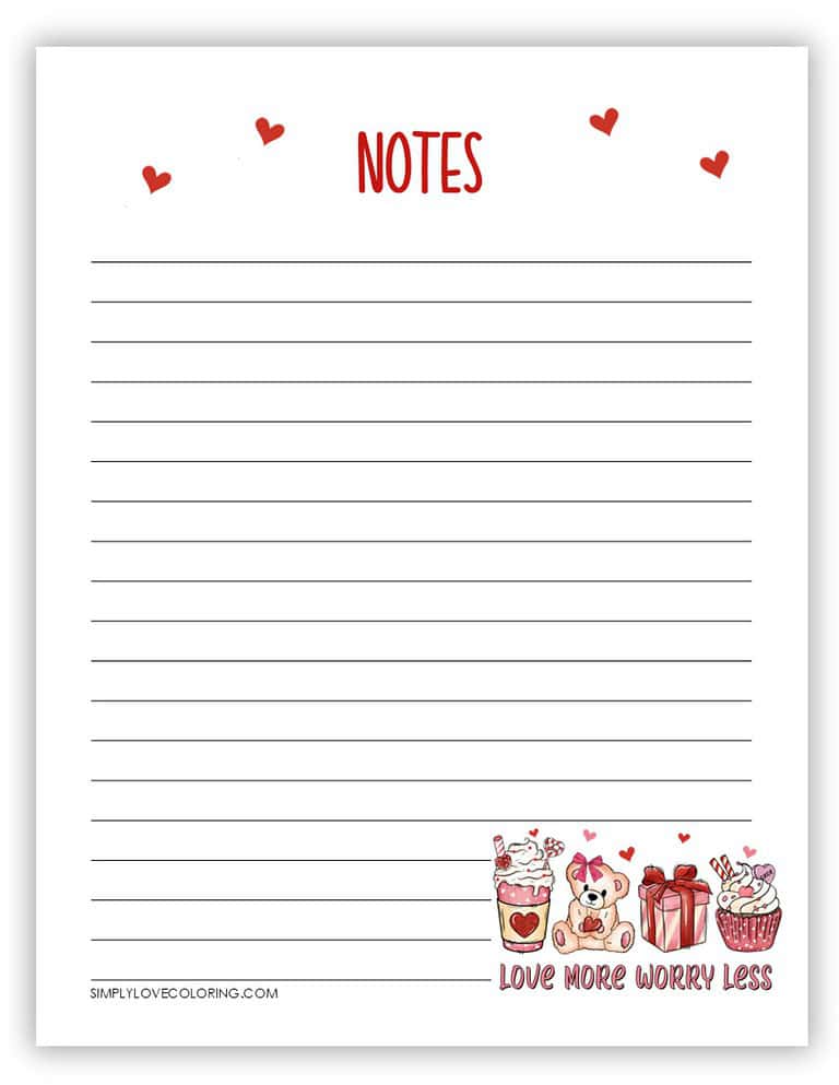 Valentine's Day Printable Note Pages (Free PDF Downloads) - Simply Love ...