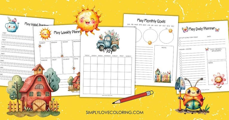 May Planner Printables (Free PDF Downloads) - Simply Love Coloring