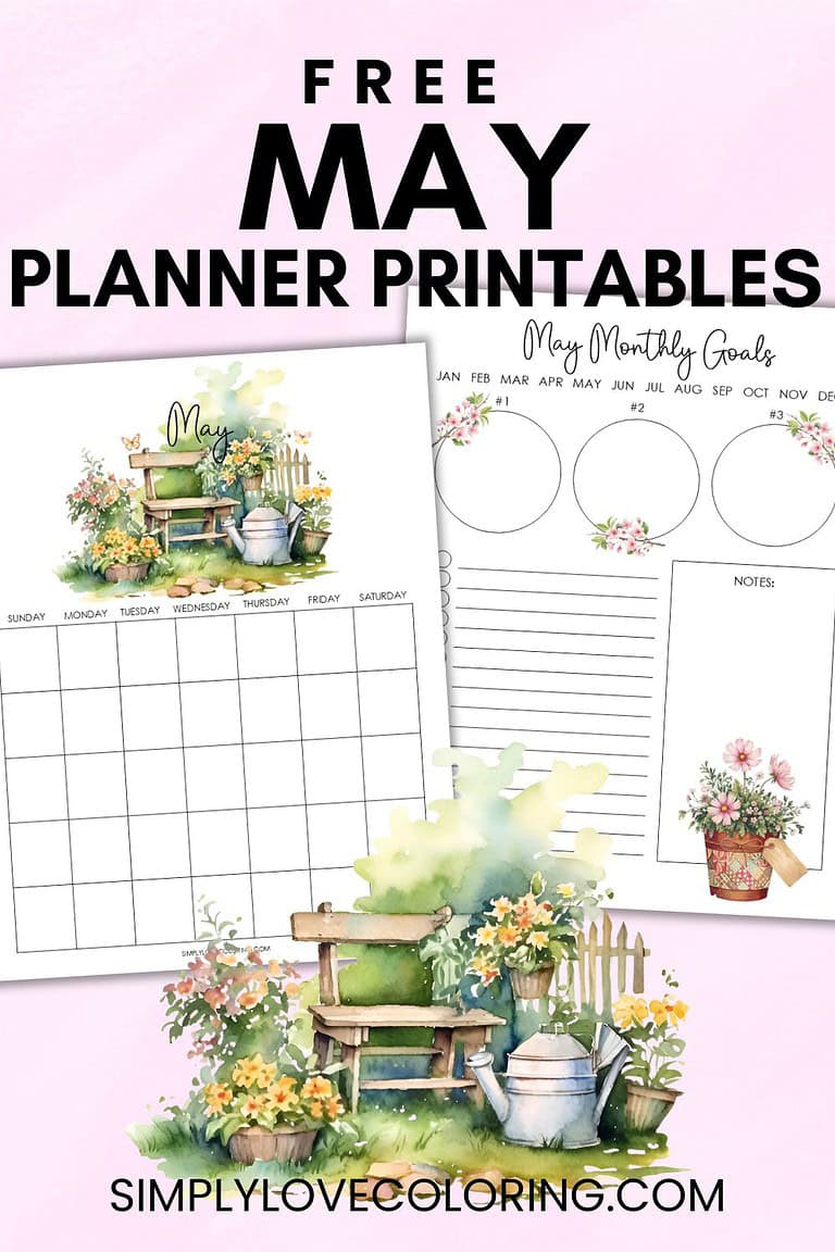 May Planner Printables (Free PDF Downloads) - Simply Love Coloring