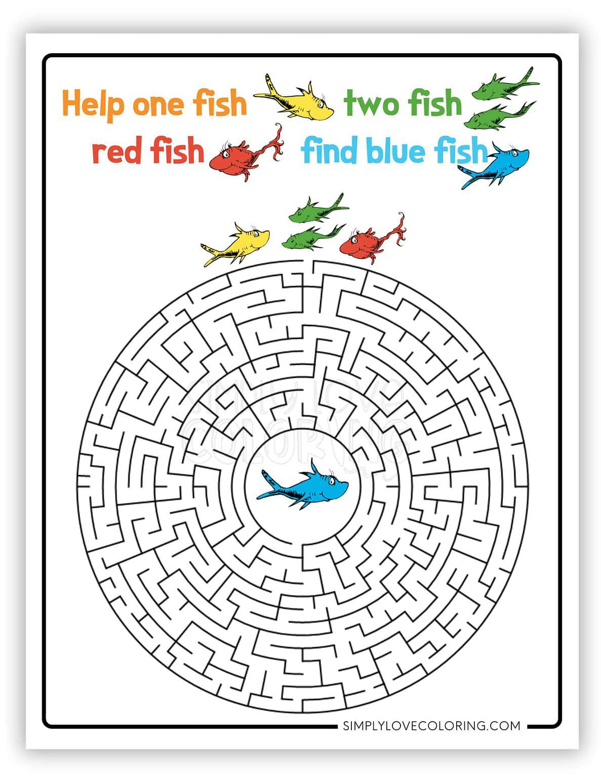 Dr. Seuss Maze Printables (Free PDF Downloads) - Simply Love Coloring