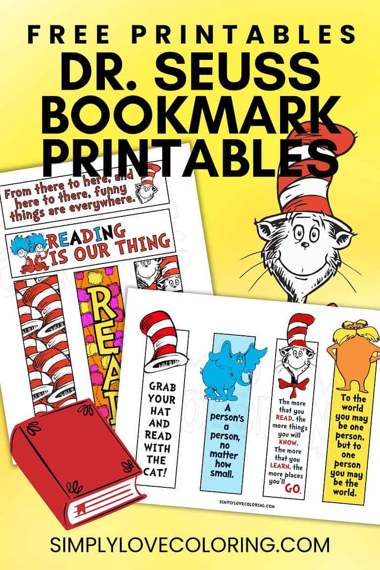 Dr. Seuss Bookmark Printables (Free PDF Downloads) - Simply Love Coloring