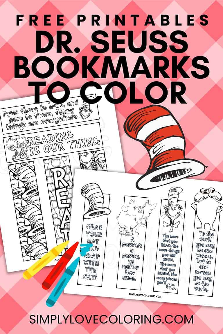 Dr. Seuss Bookmarks to Color (Free PDF Downloads) - Simply Love Coloring