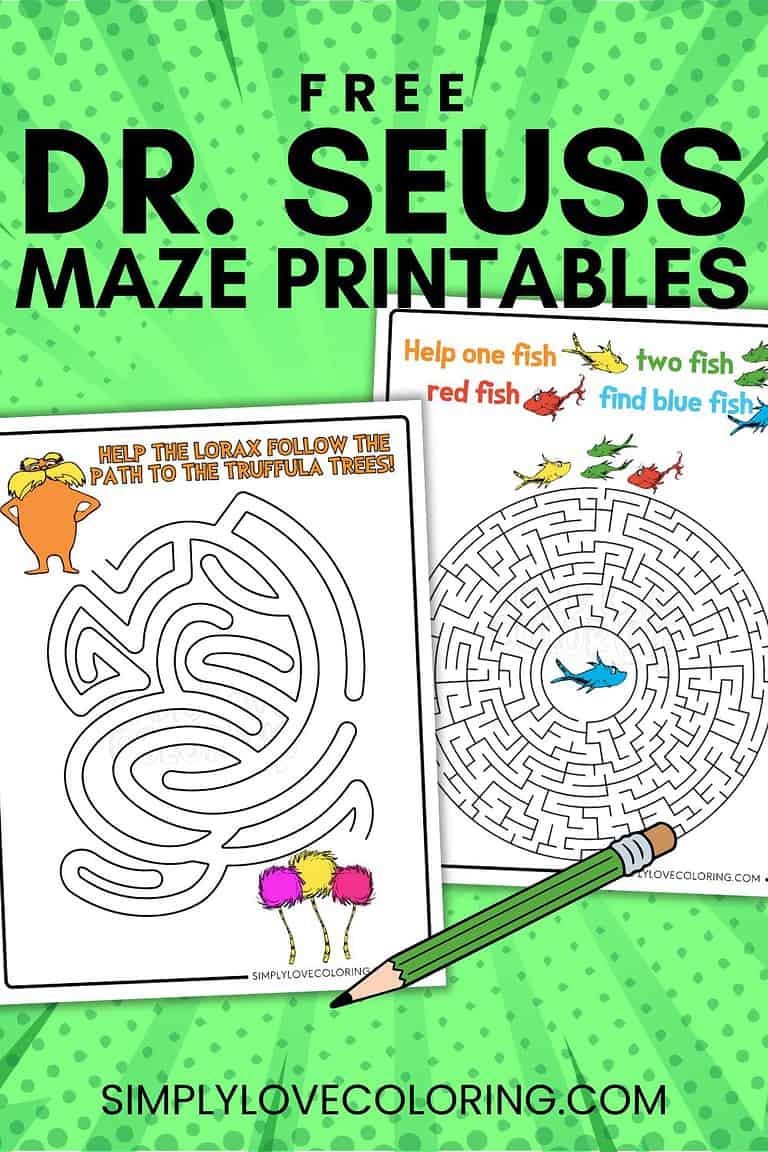 Dr. Seuss Maze Printables (Free PDF Downloads) - Simply Love Coloring