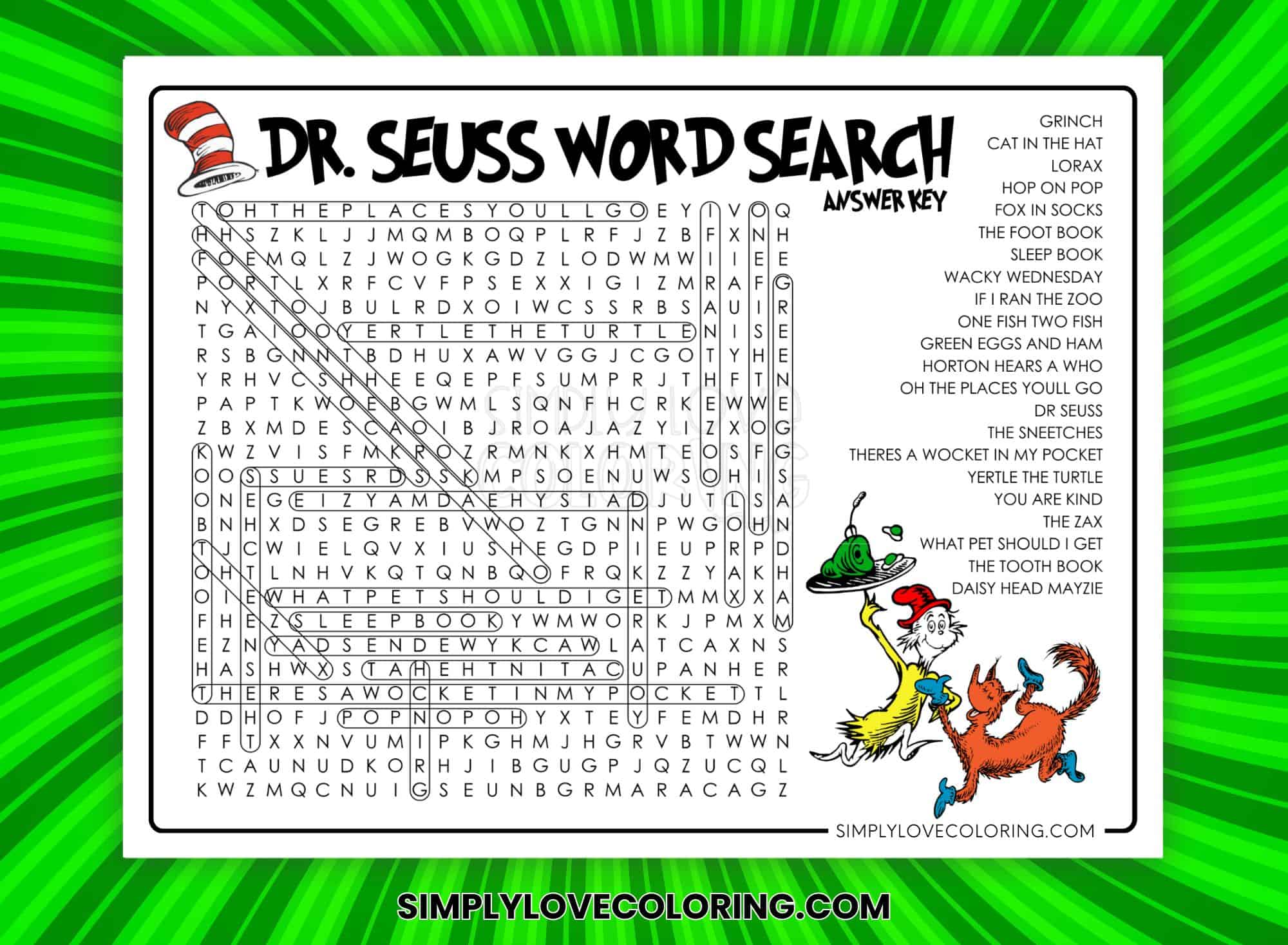 Dr. Seuss Word Search Printables (Free PDF Downloads) - Simply Love ...