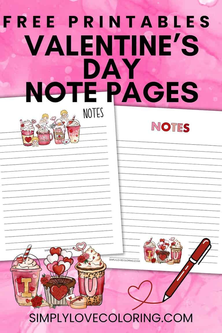 Valentine's Day Printable Note Pages (Free PDF Downloads) - Simply Love ...