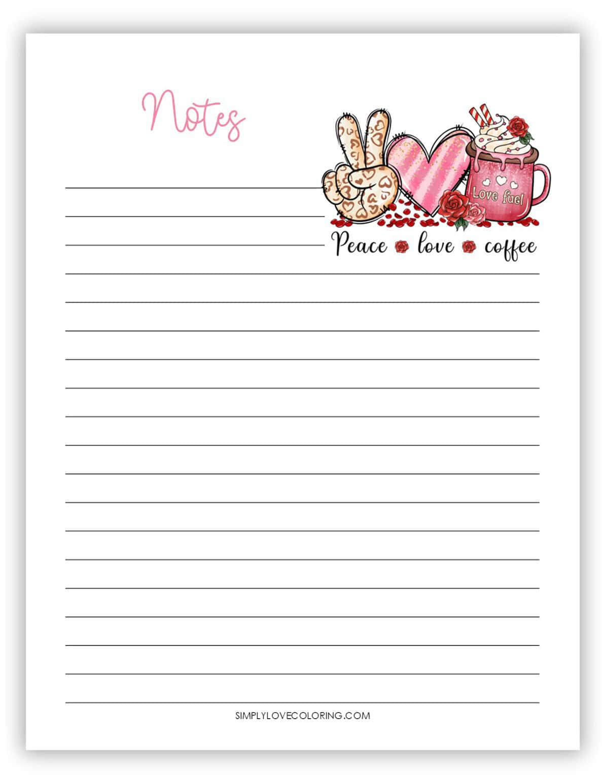 Valentine's Day Printable Note Pages (Free PDF Downloads) - Simply Love ...