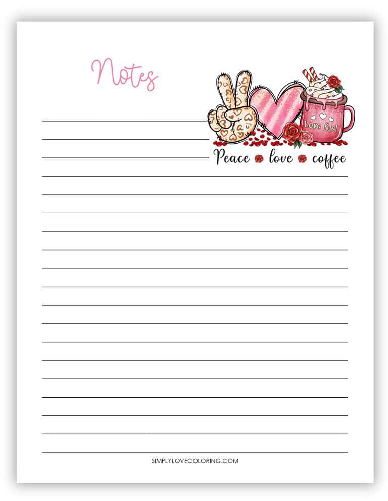 Valentine's Day Printable Note Pages (Free PDF Downloads) - Simply Love ...