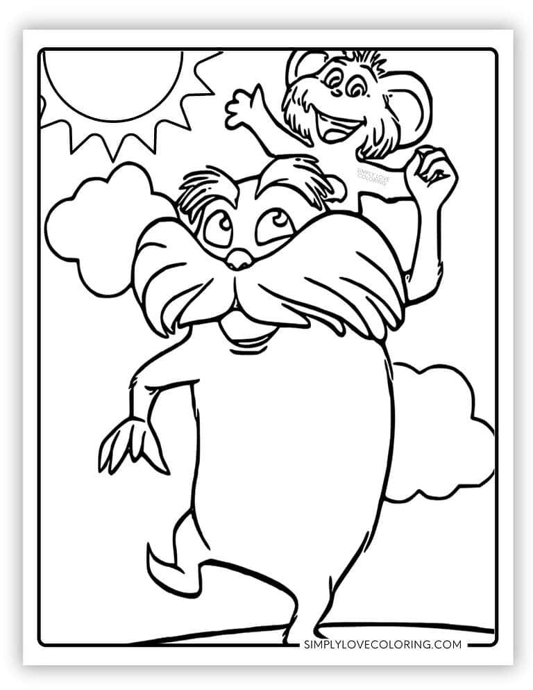 The Lorax Coloring Pages (Free PDF Printables) - Simply Love Coloring