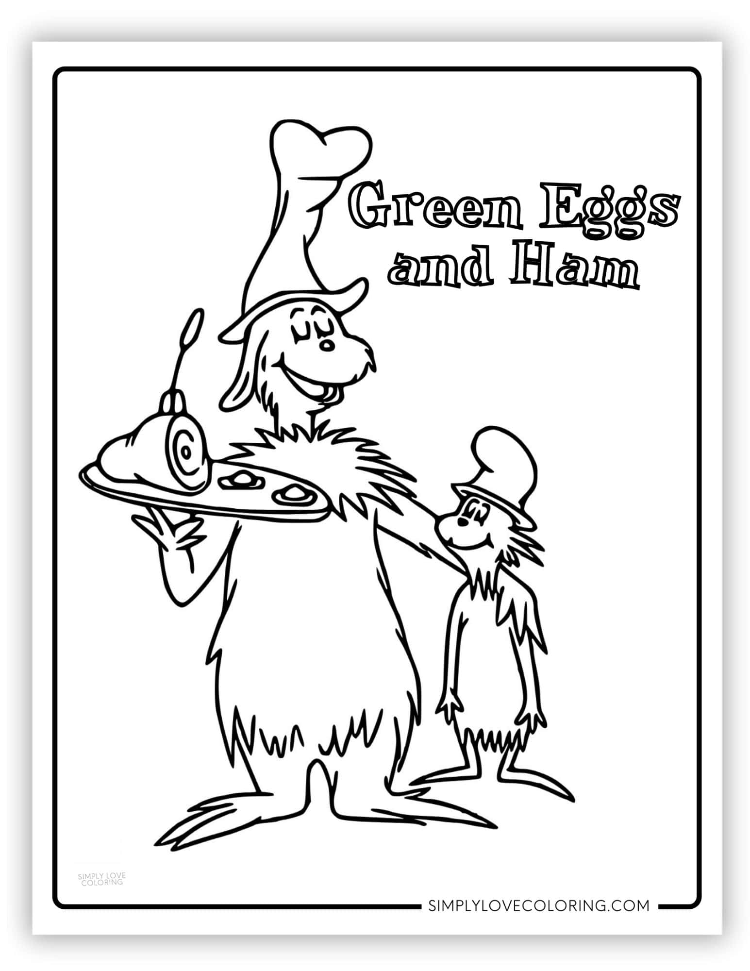 Green Eggs and Ham Coloring Pages (Free PDF Printables) - Simply Love ...