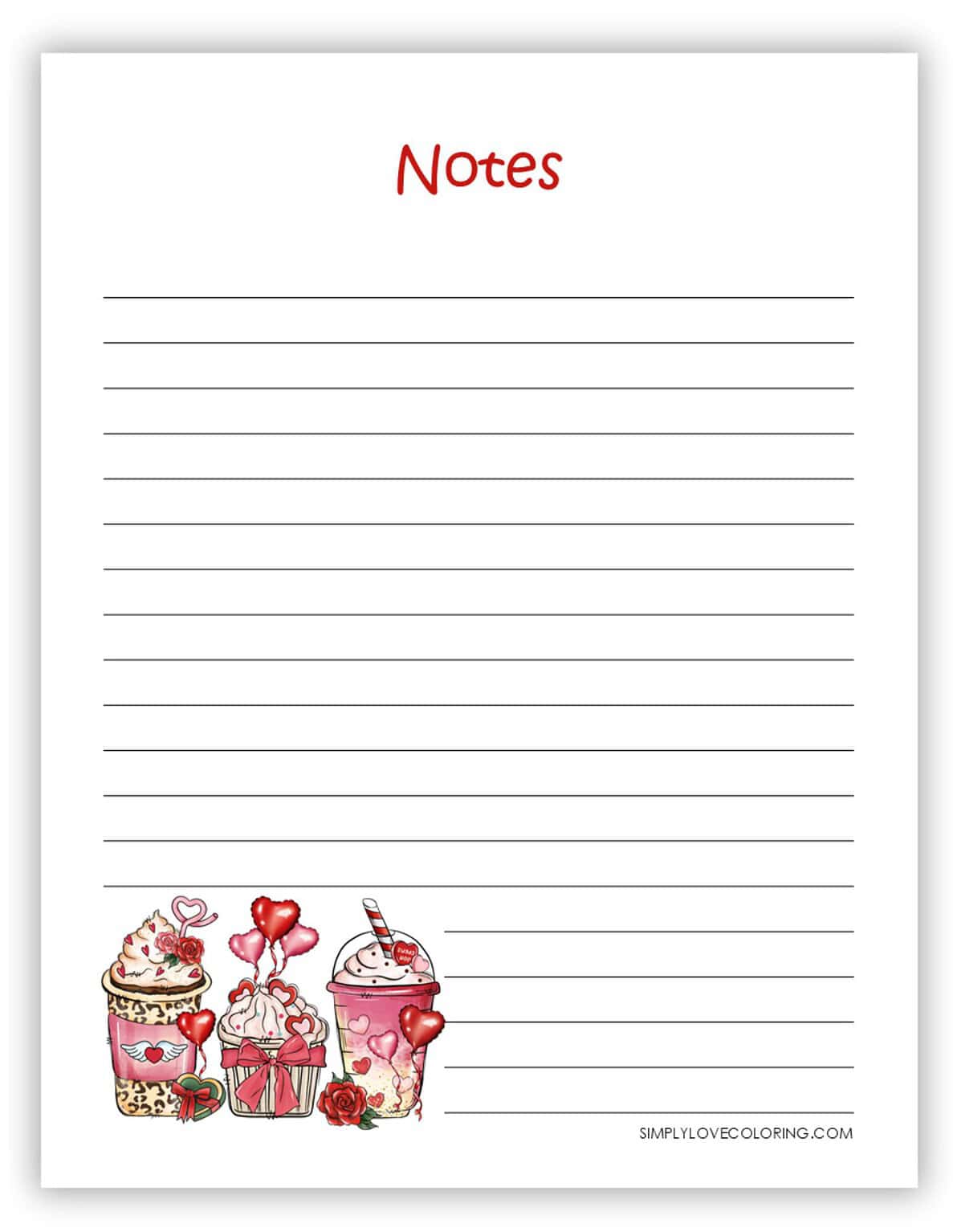 Valentine's Day Printable Note Pages (Free PDF Downloads) - Simply Love ...