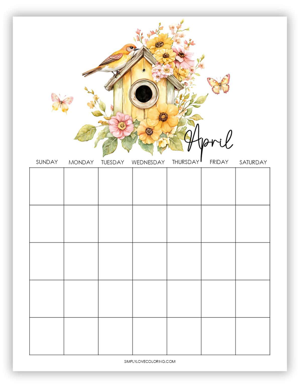 April Planner Printables (Free PDF Download) - Simply Love Coloring