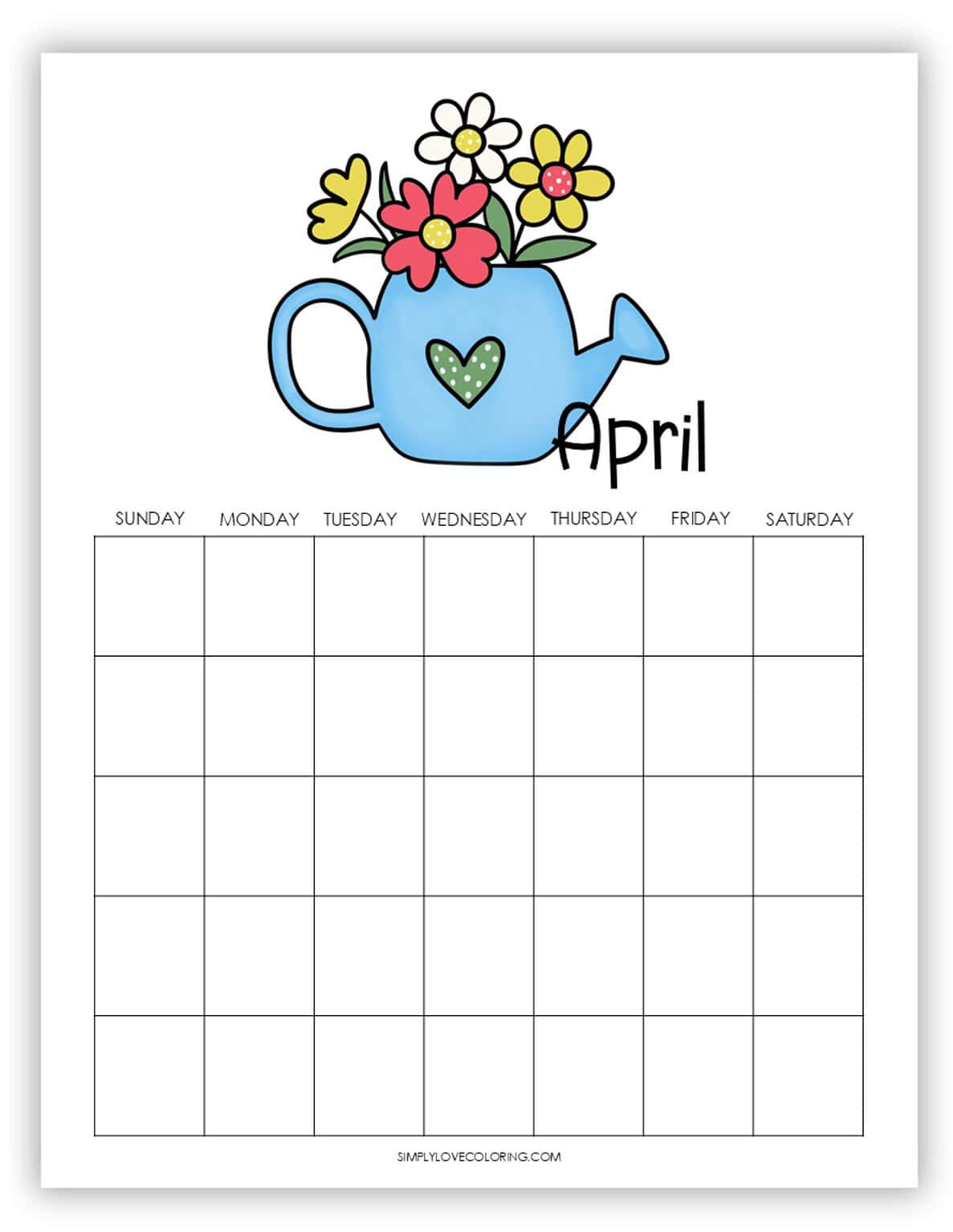April Planner Printables (Free PDF Download) - Simply Love Coloring