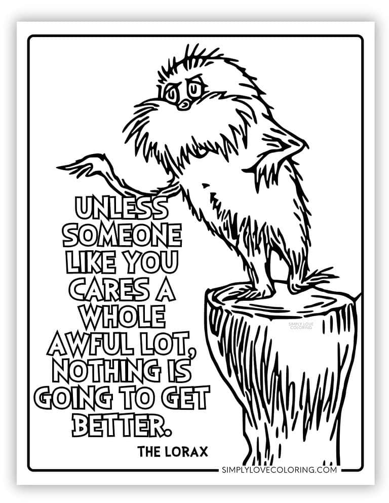 The Lorax Coloring Pages (Free PDF Printables) - Simply Love Coloring