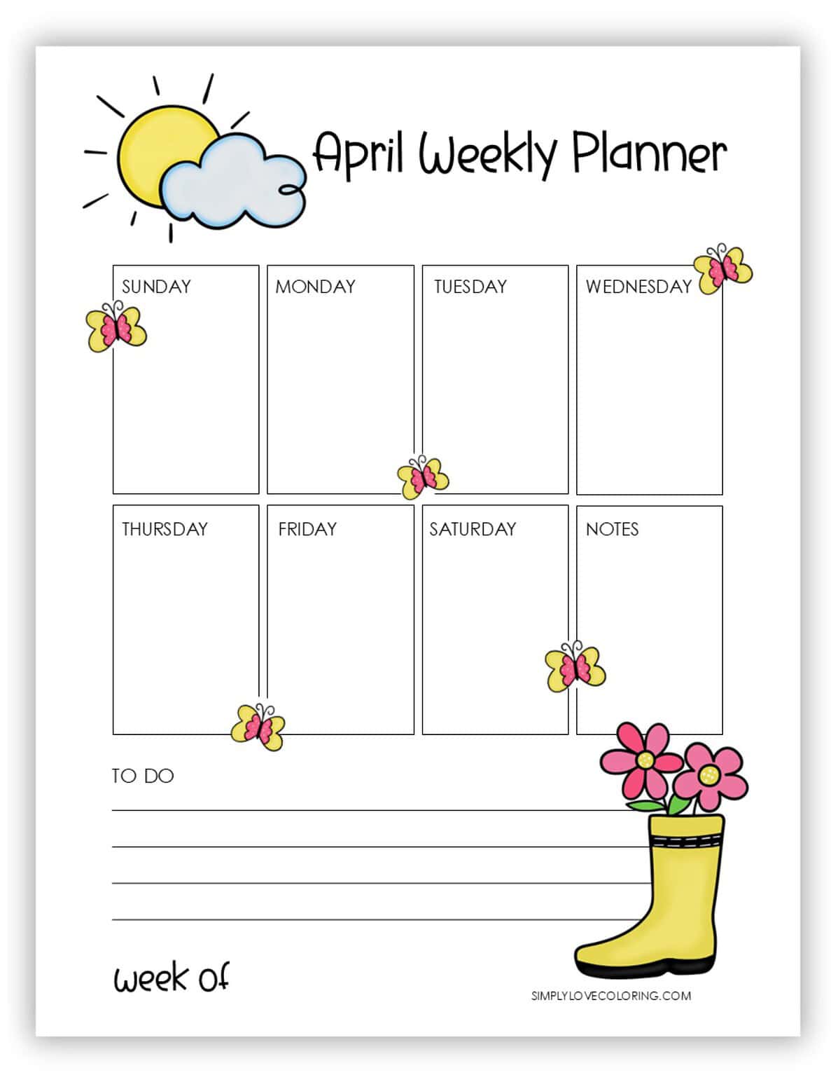 April Planner Printables (Free PDF Download) - Simply Love Coloring