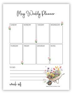 May Planner Printables (Free PDF Downloads) - Simply Love Coloring