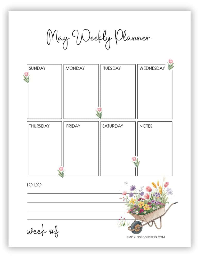 May Planner Printables (Free PDF Downloads) - Simply Love Coloring
