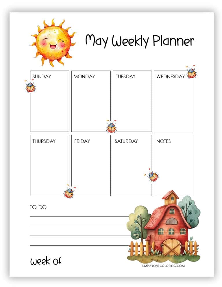 May Planner Printables (Free PDF Downloads) - Simply Love Coloring