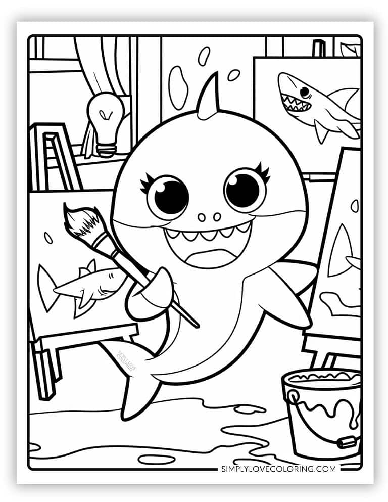 27 Baby Shark Coloring Pages (Free PDF Printables) - Simply Love Coloring