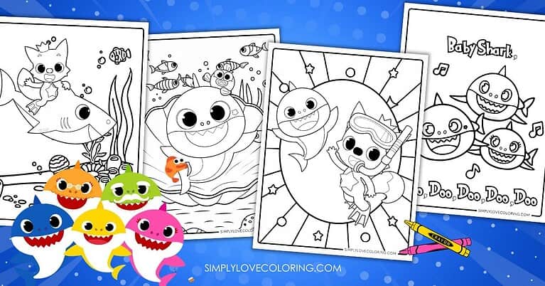 27 Baby Shark Coloring Pages (Free PDF Printables) - Simply Love Coloring