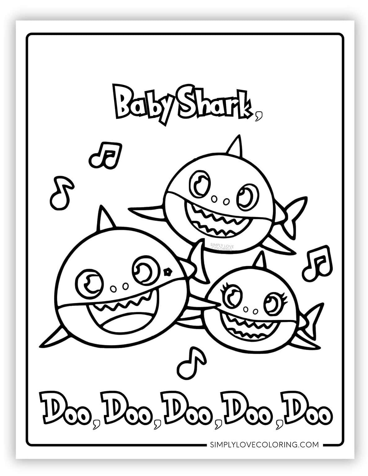 27 Baby Shark Coloring Pages (Free PDF Printables) - Simply Love Coloring