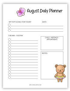 August Planner Printables (Free PDF Download) - Simply Love Coloring