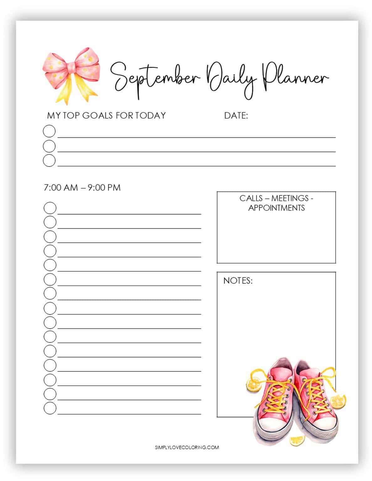 September Planner Printables (Free PDF Downloads) - Simply Love Coloring