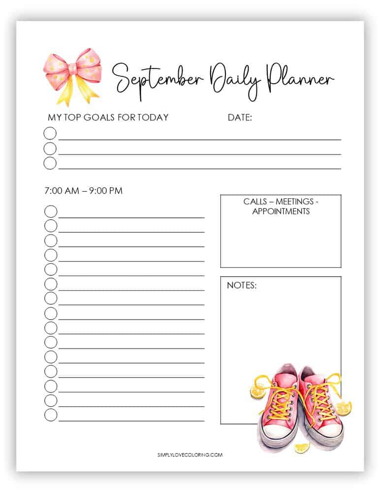 September Planner Printables (Free PDF Downloads) - Simply Love Coloring