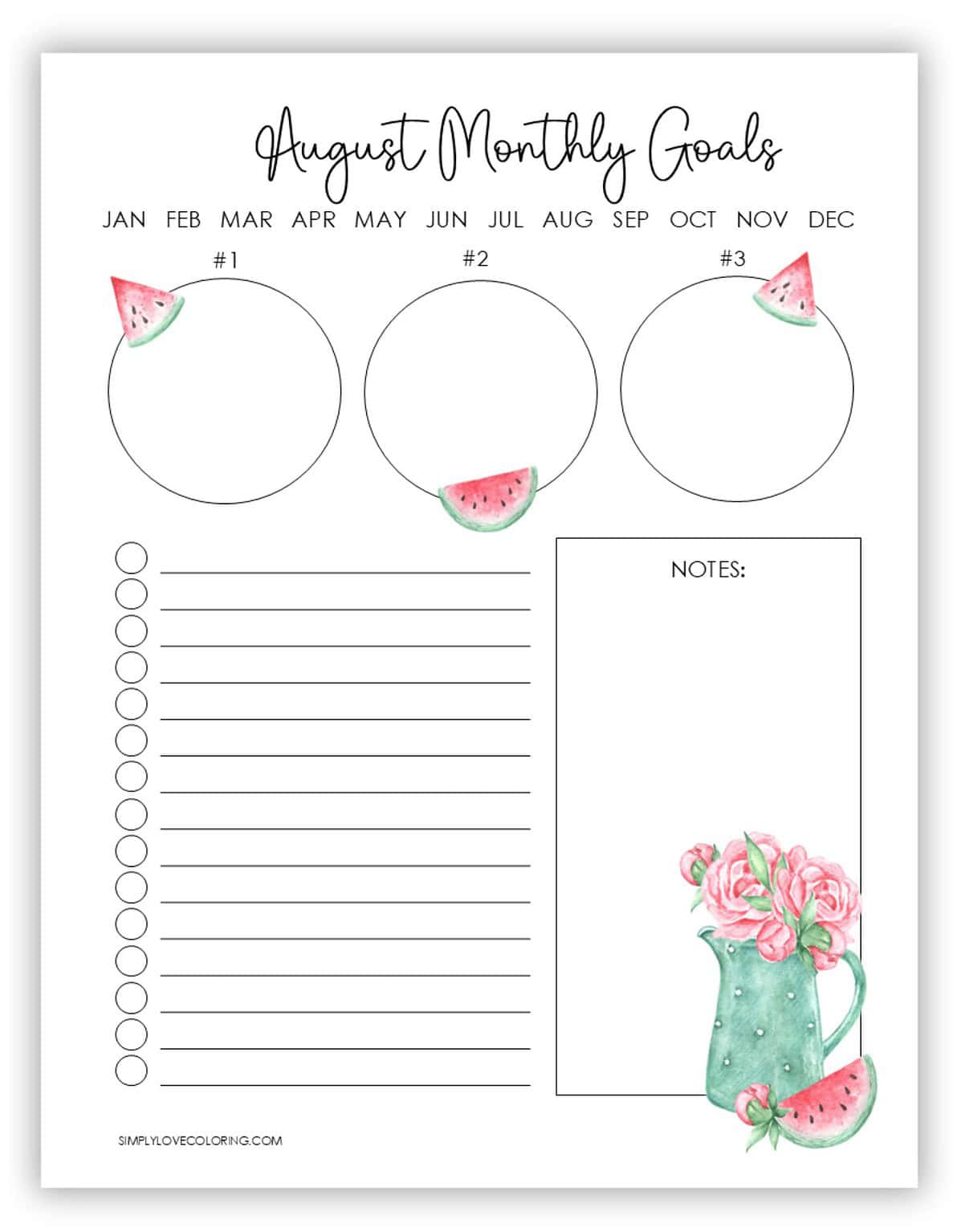 August Planner Printables (Free PDF Download) - Simply Love Coloring